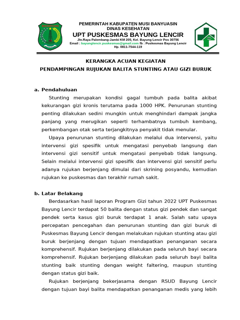 Contoh-Kak-Fix Rujukan Stunting 2023 | PDF