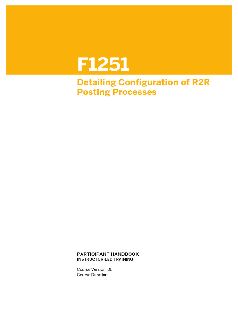 F1251 Col05 Detailing Configuration of R2R Posting Processes | PDF ...