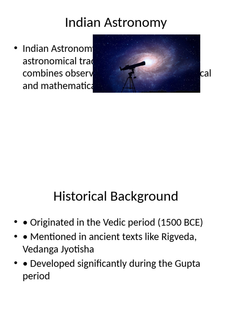 Indian Astronomy Presentation With Images | PDF