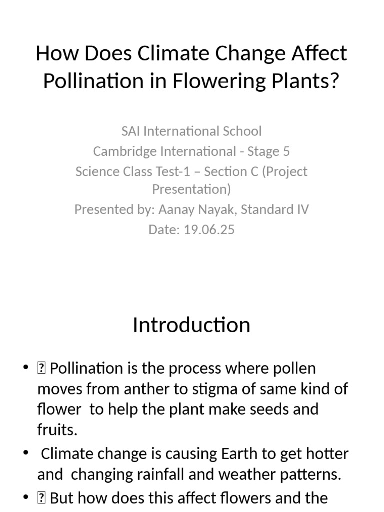 Climate Change and Pollination Impact | PDF