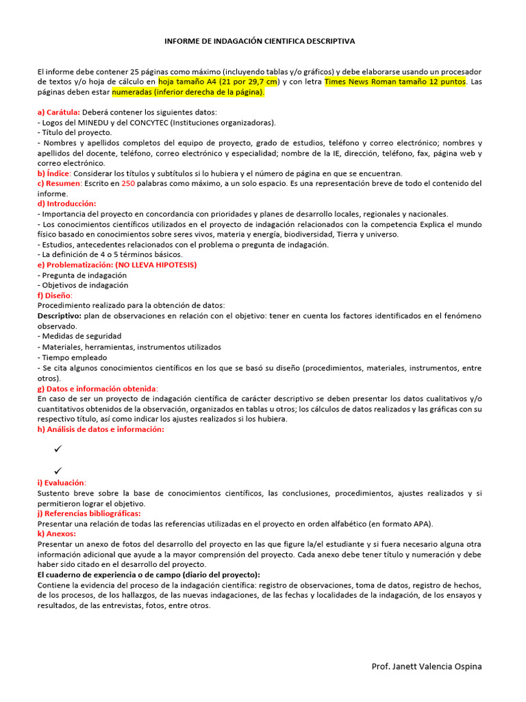 Informe - Indagación Descriptiva - Proyecto Eureka 2025 | PDF ...