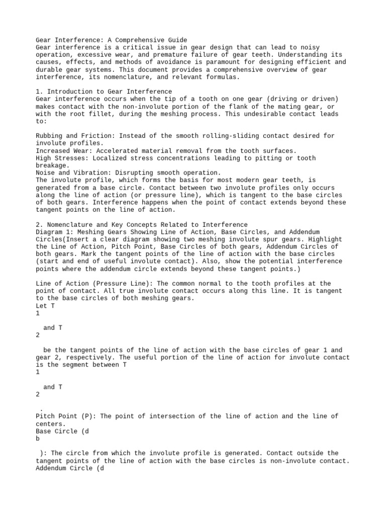 Gear Interference A Comprehensive Guide | PDF | Gear | Mechanical ...