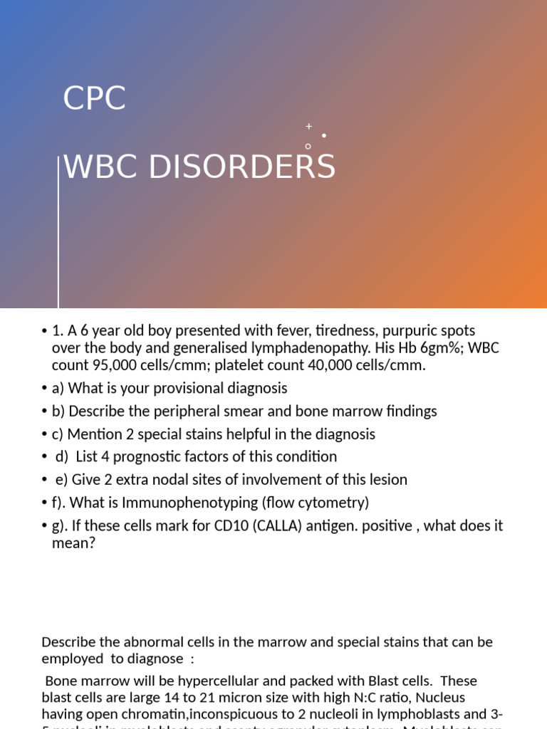 WBC With Answers-1 | PDF | White Blood Cell | Multiple Myeloma