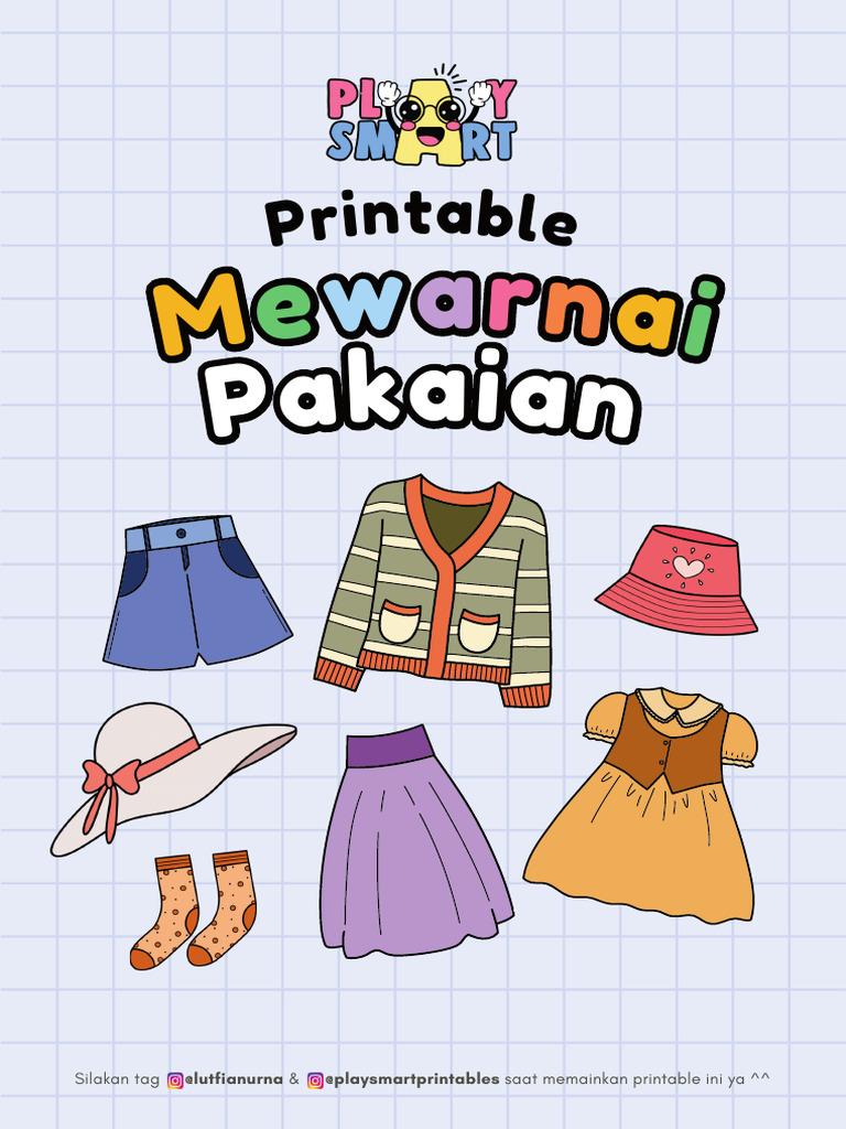 PSP - Lembar Mewarnai Pakaian Contoh Dan Tracing Huruf | PDF