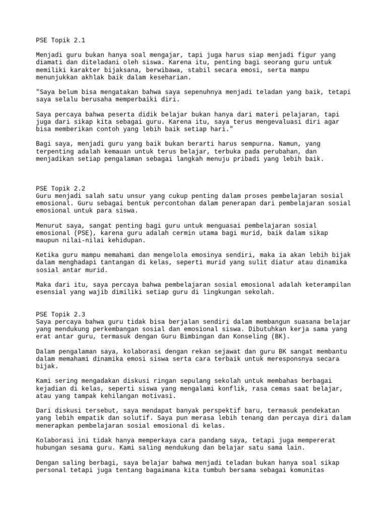 Refleksi Modul 2 Pse Topik 2 | PDF