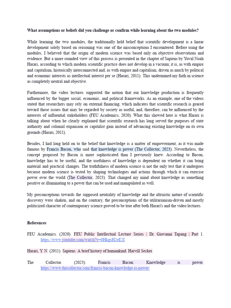 Essay Main File | PDF | Knowledge | Science