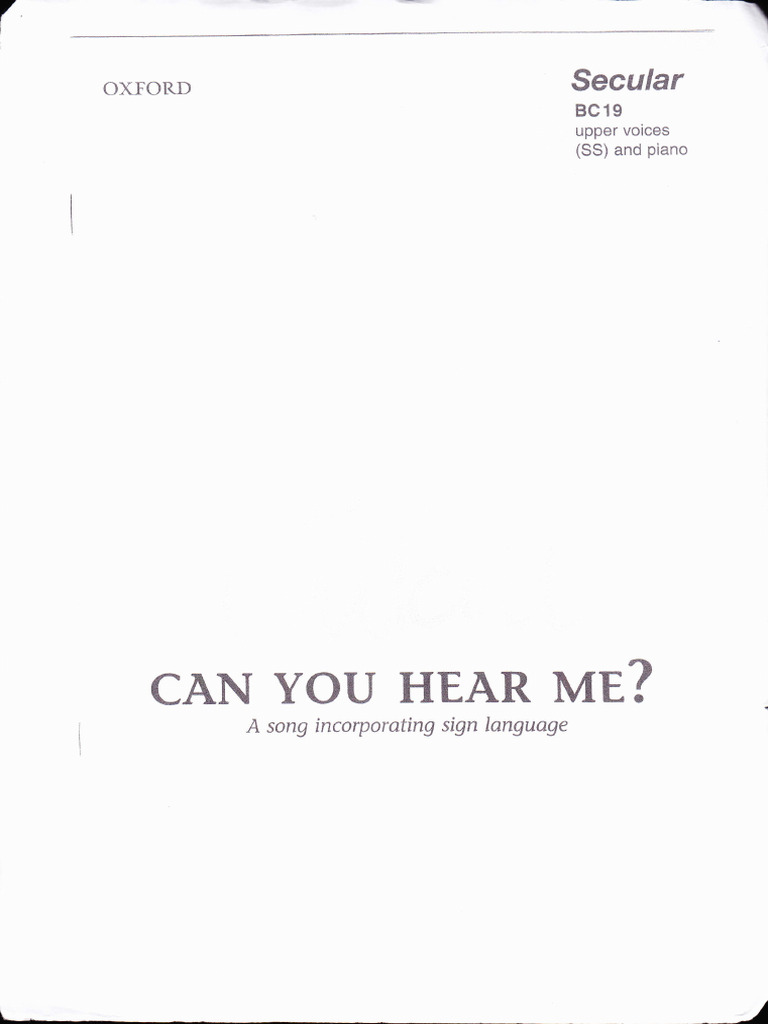Can You Hear Me 2VE | PDF | Musical Compositions | Musicology