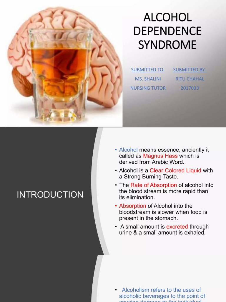 Alcohol Dependence Syndrome 239232016 239232016 | PDF