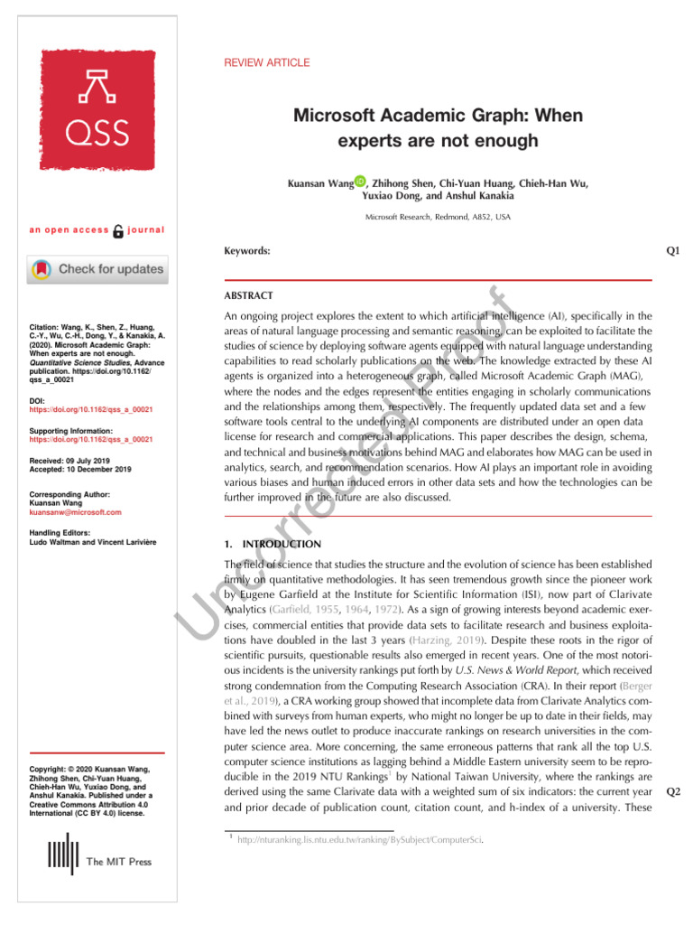 Microsoft Academic Graph When Experts Are Not Enou | PDF | Patent ...