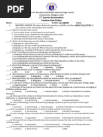Creative Nonfiction 2nd Quarter Exam | PDF | Narrative | Creative ...