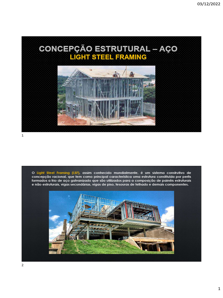 12a Aula Concepção Estutural Aço - Light Steel Frame | PDF | Isolamento ...