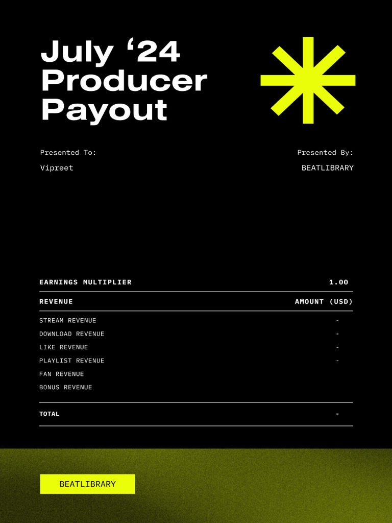 Beatlibrary Producer Payout Statement July 24 213 | PDF