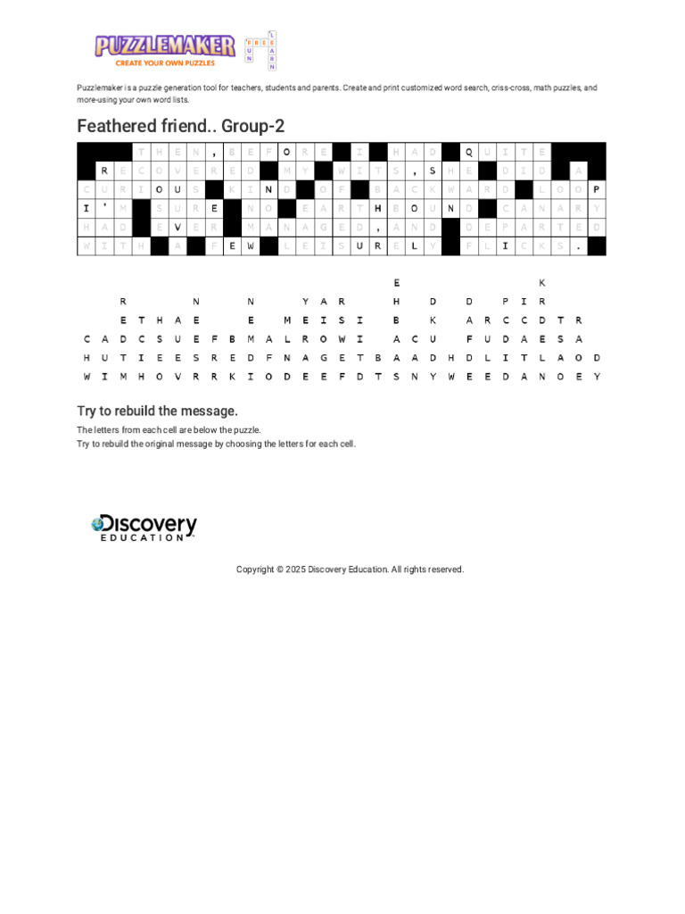 Fallen Phrase Puzzle.. Group - 2 Answers | PDF