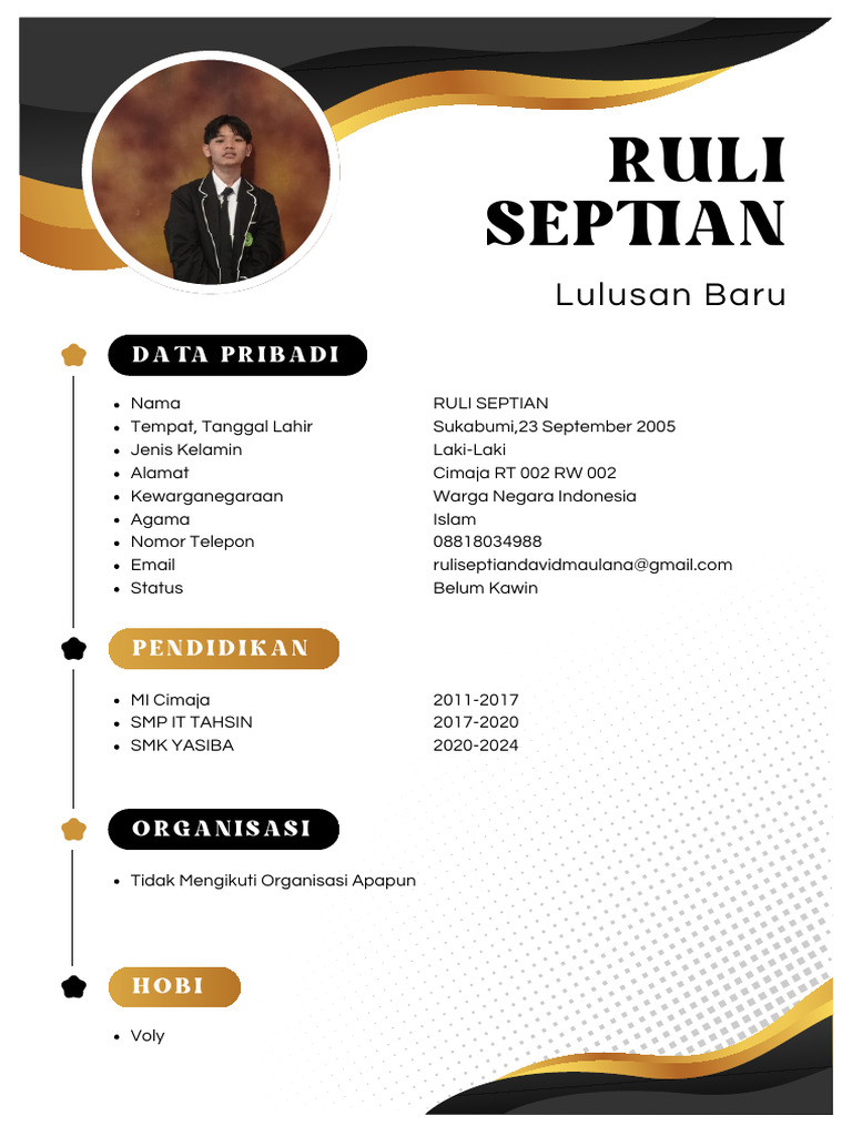 Profil Lulusan Baru Ruli Septian | PDF
