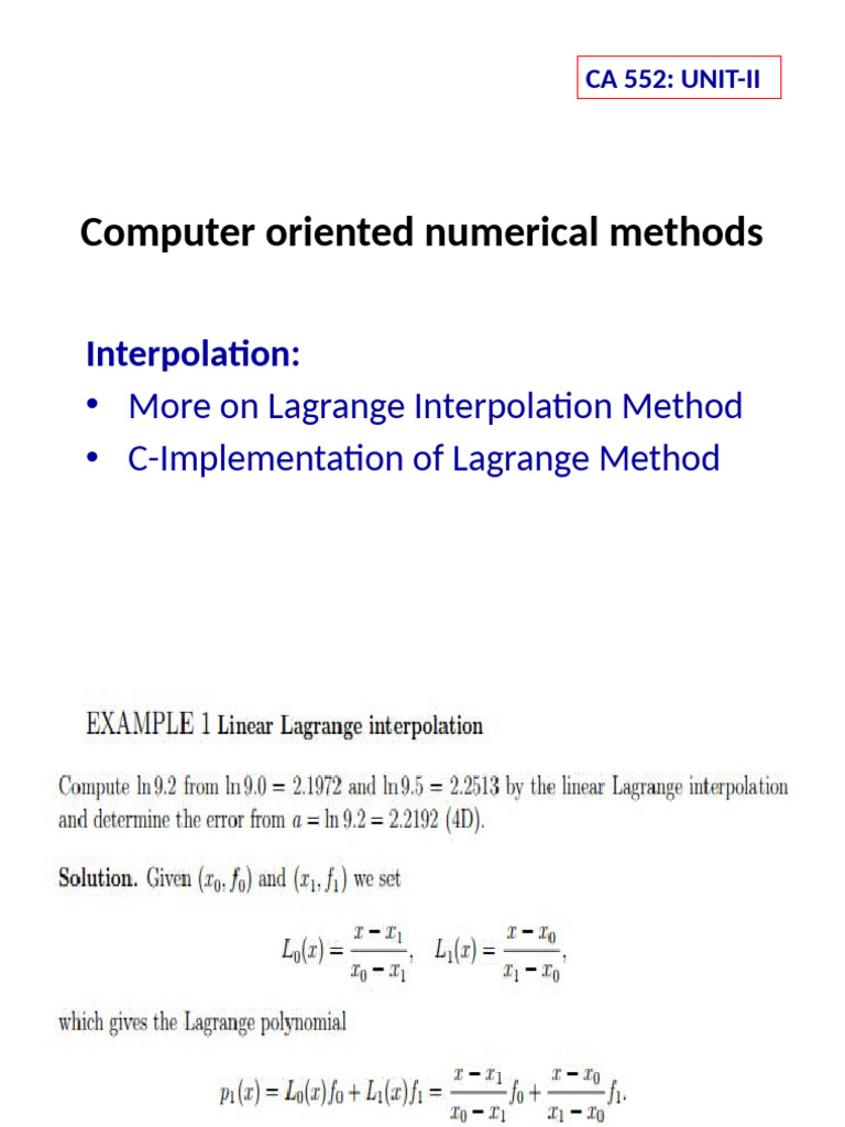Lagrange Interpolation Method in C | PDF | Applied Mathematics ...