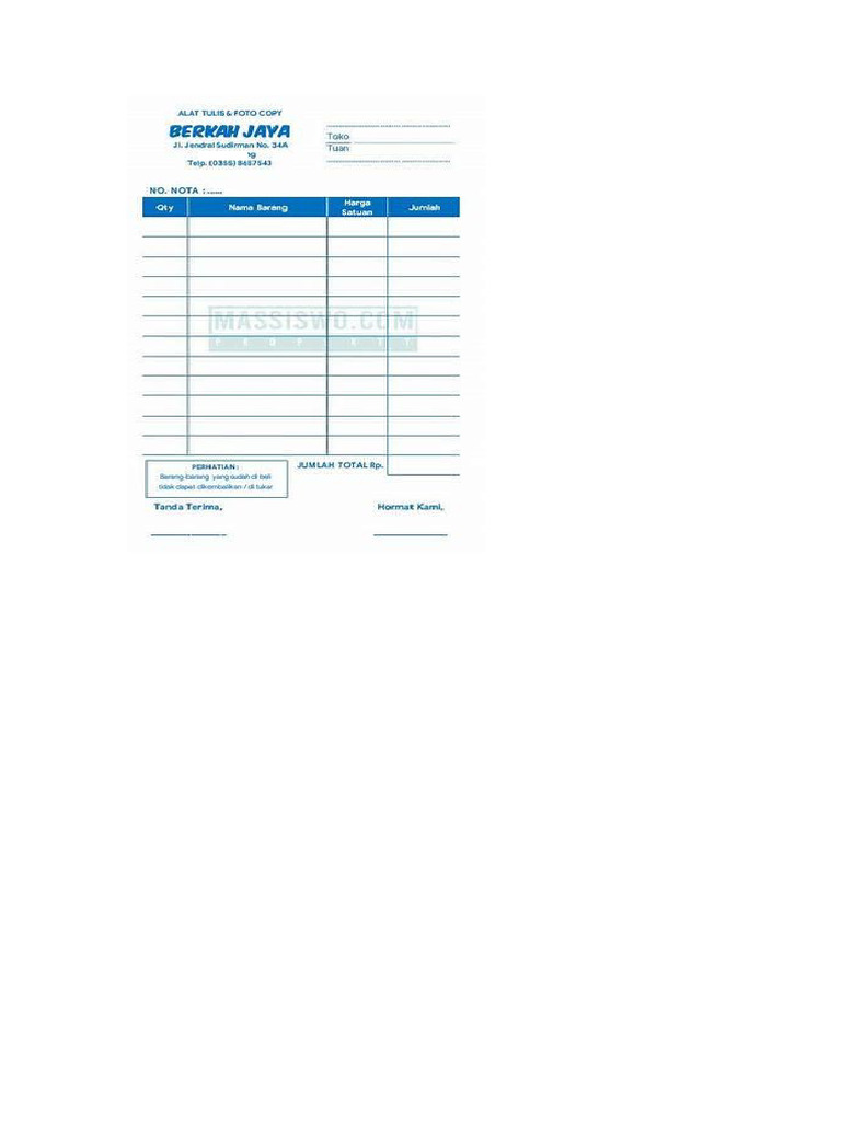 Nota Print Kosong 2 | PDF