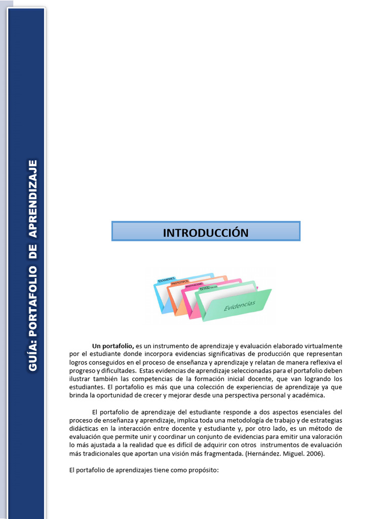 Guía para Elaborar un Portafolio de Aprendizaje | PDF | Aprendizaje ...