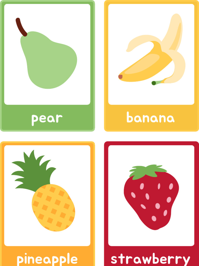 Fruits Flashcard in Colorful Illustrative Style | PDF