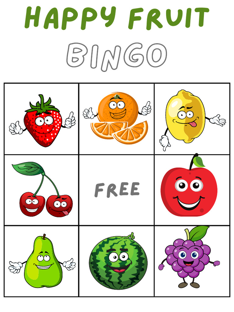 Fruit Bingo Printable 3x3 (1) | PDF