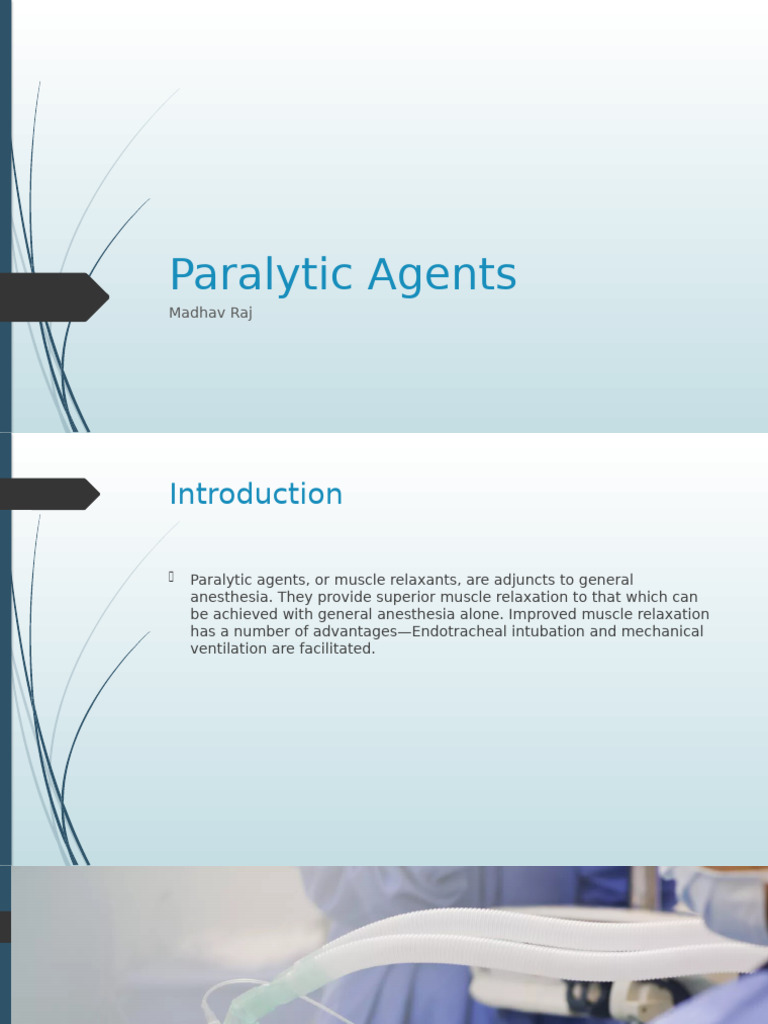 Paralytic Agents | PDF | Anesthesia | Surgery