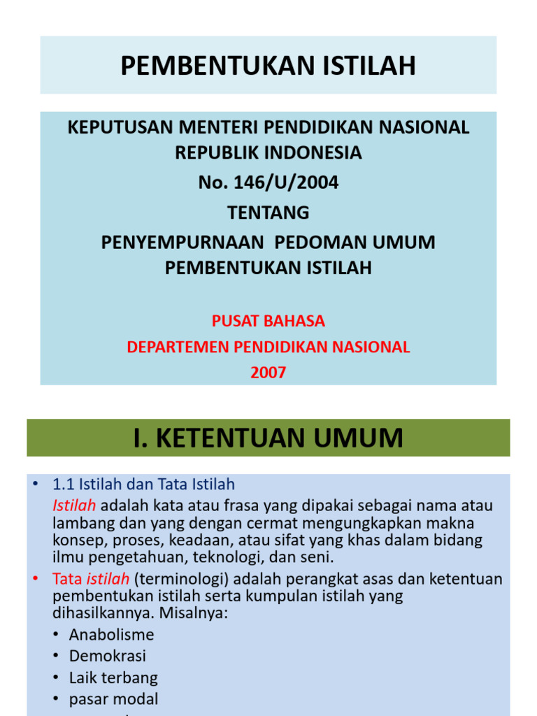 Pedoman Pembentukan Istilah Bahasa | PDF