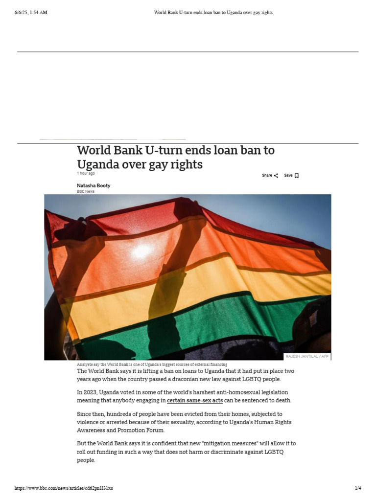 World Bank U-Turn Ends Loan Ban To Uganda Over Gay Rights | PDF ...