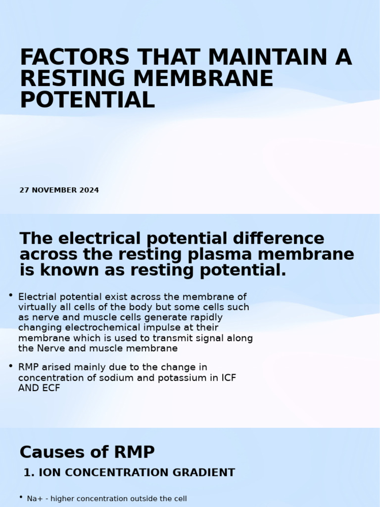 Resting Membrane Potential | PDF