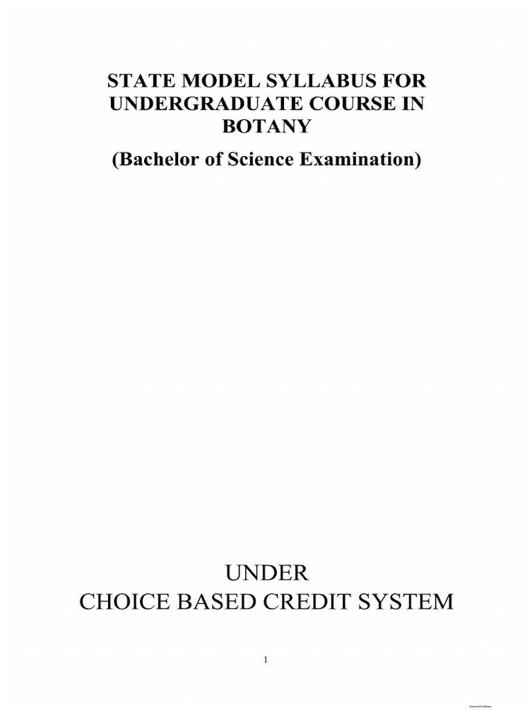 Model Syllabus Botany Revised-1 | PDF