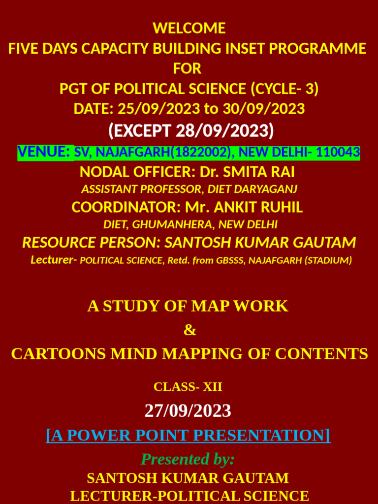 Map Work and Cartoons Mind Mapping - Xii 2023-24 On 26-09-2023 New | PDF