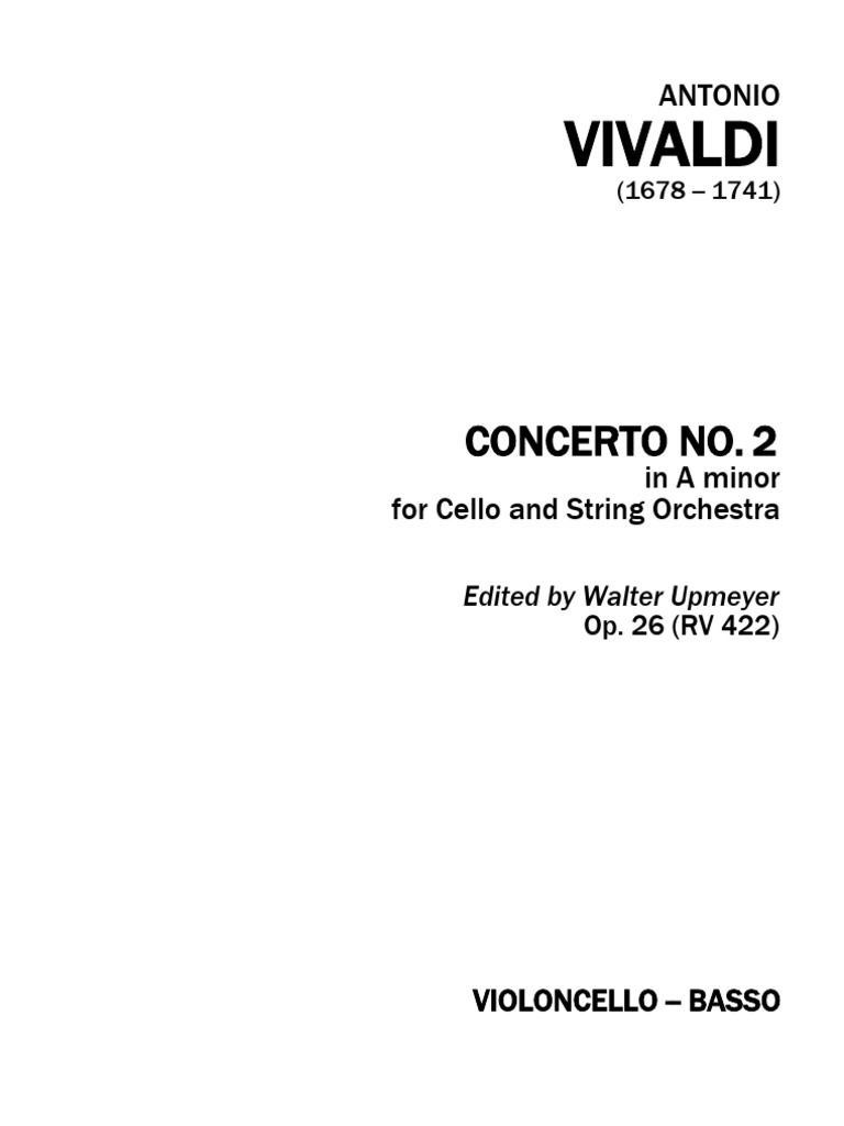 Imslp731716-Pmlp111589-05. Vivaldi - Cello Concerto in A Min, Rv. 422 - Cellos-Basses | PDF