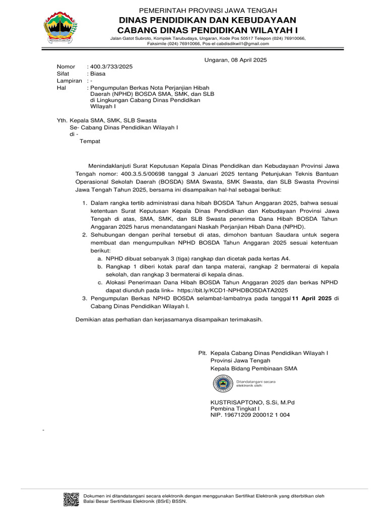 Kcd1-Pengumpulan NPHD Bosda 2025 | PDF