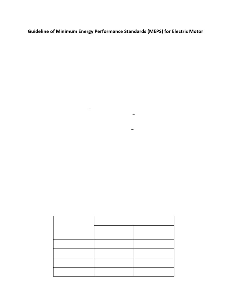 Guideline For MEPS Electric Motor | PDF | Electric Motor | Alternating ...