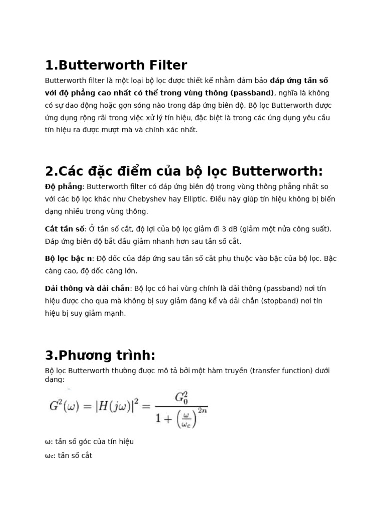 Butterworth Filter | PDF