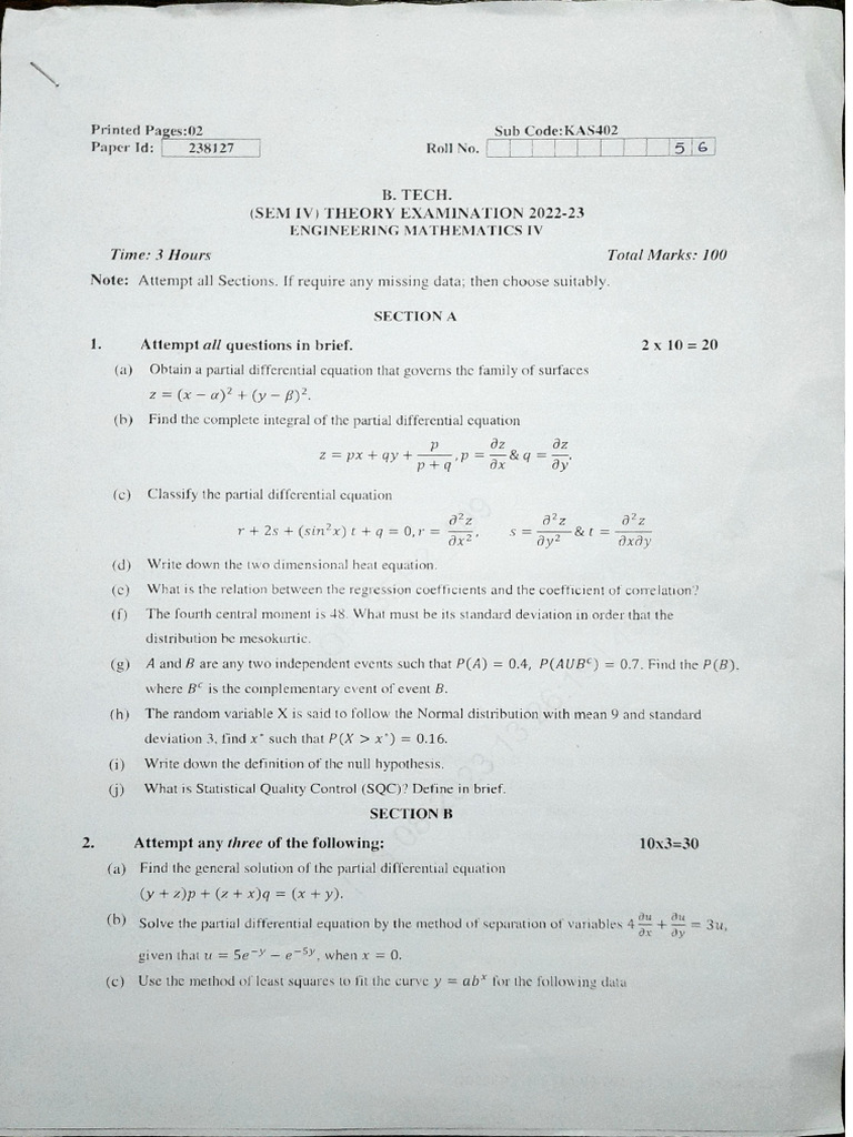 M4 PYQs 2022-23 | PDF