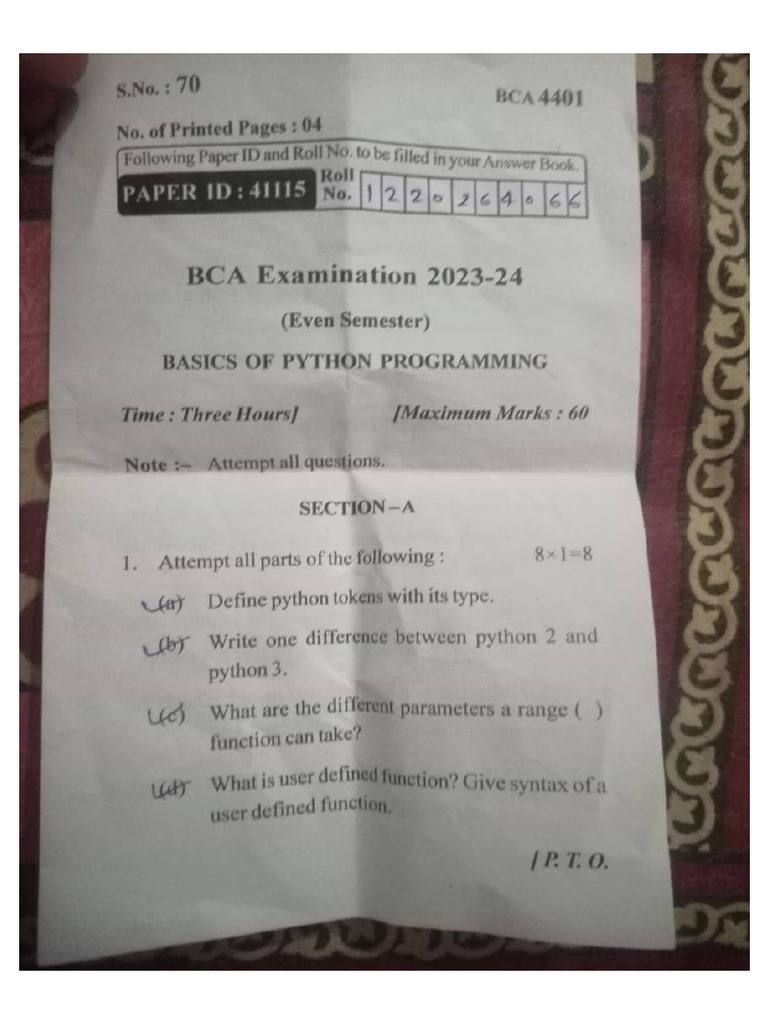 Bbdu Basics of Python Programming 2023 Semester Basics of Python Programming 2023 Semester | PDF