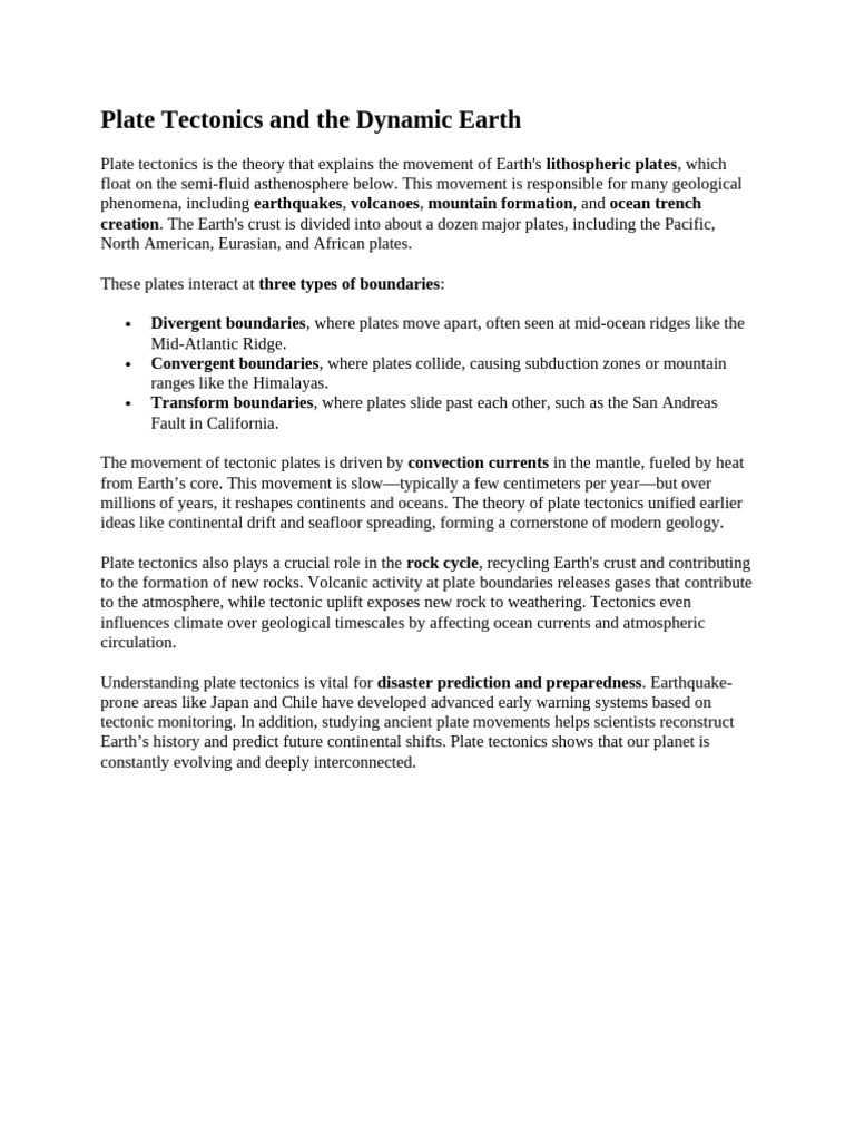 Plate Tectonics Notes | PDF