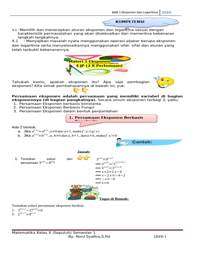 LKPD 1 Eksponen Logaritma 1 | PDF