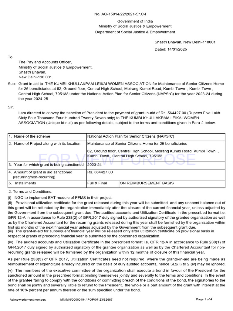 Form4 Sanction Report PDF | PDF | Expense