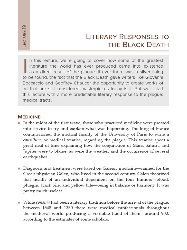 Dorsey Armstrong - Lecture 19 - Literary Responses To The Black Death ...