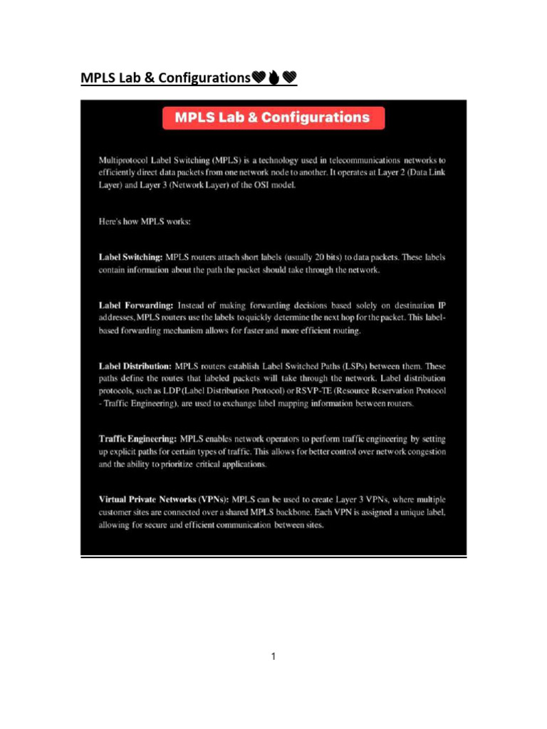 MPLS Lab & Configurations??? | PDF