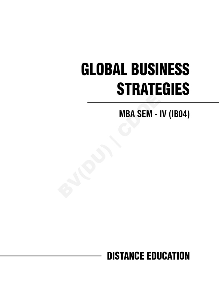 MBA IB04 Global Business Strategies - New | PDF | Market (Economics ...