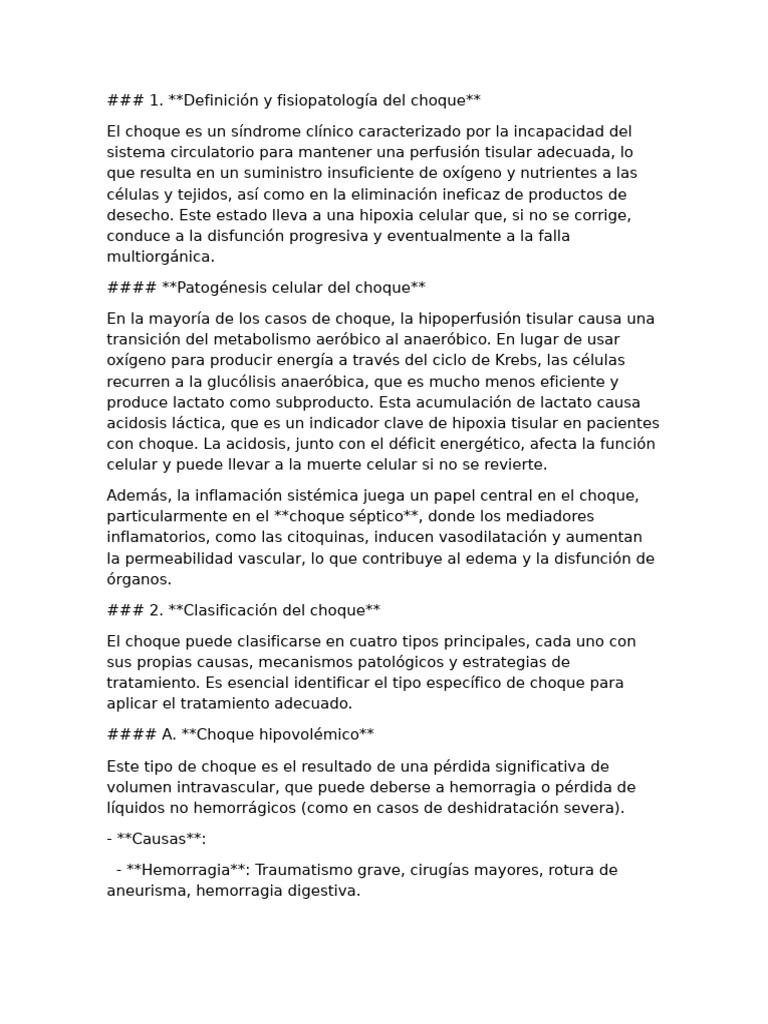 Choque Joss | PDF | Choque (circulatorio) | Corazón