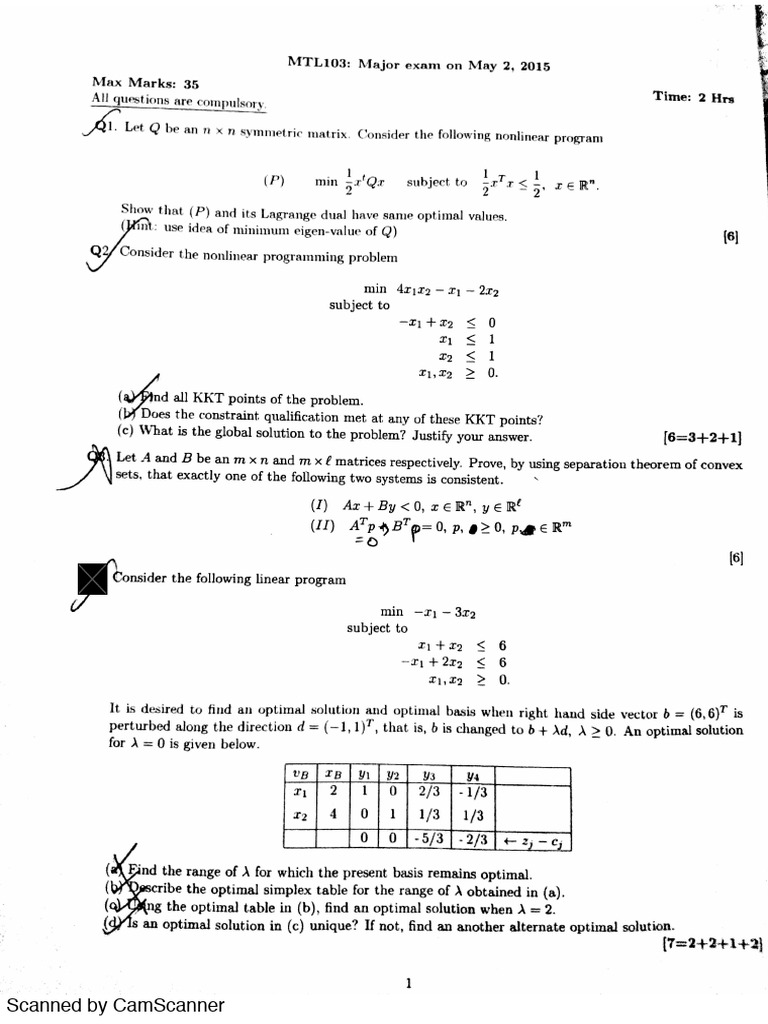 MTL103 Major 2014-15 Sem2 | PDF
