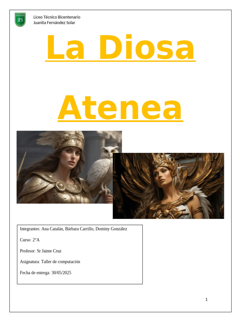 Atenea: Diosa de Sabiduría y Guerra | PDF | Atenea | Mitología griega