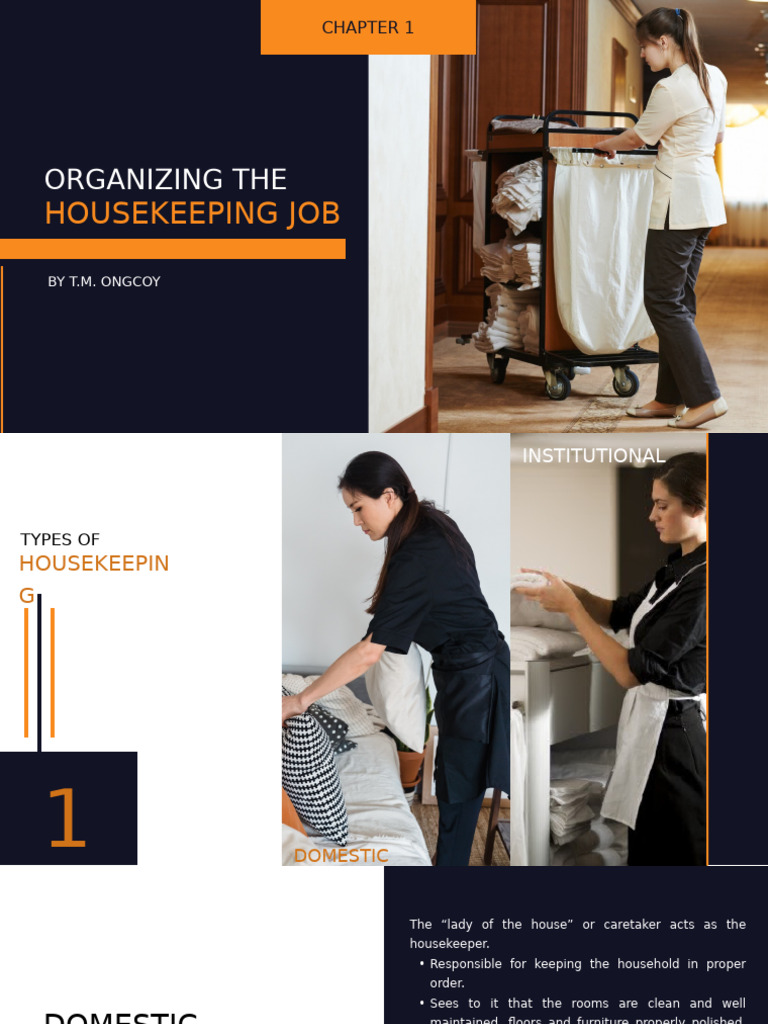 Chapter 1 Organizing The Housekeeping Job | PDF | Housekeeping | Home