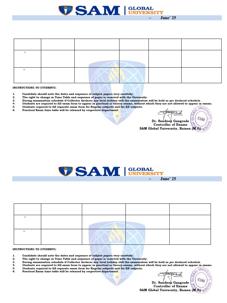Bca & Bca (Aiml) 3rd Atkt Exam | PDF | Academic Term