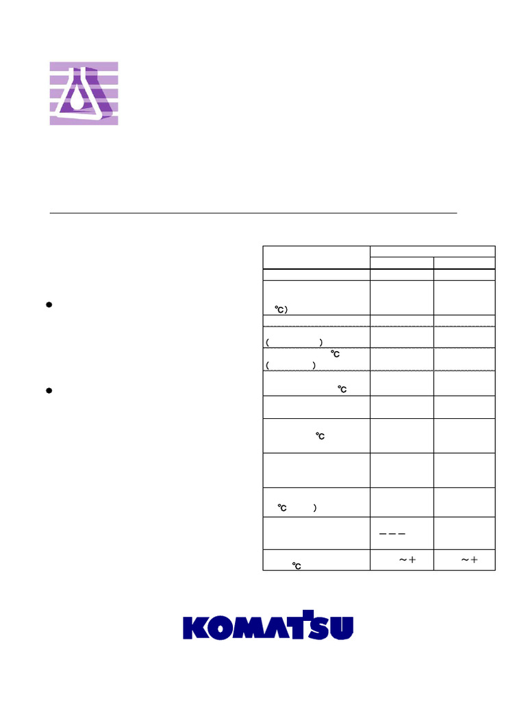 Komatsu G2-LI Lithium EP Grease Guide | PDF | Materials | Chemical ...