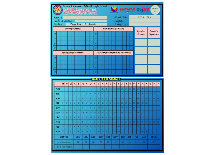 Assessment and Attendance Card | PDF