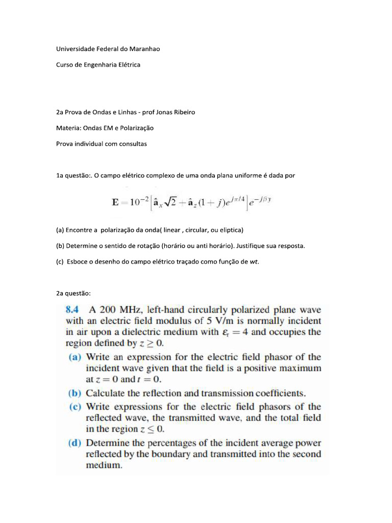 p2 Ondas Eletromag | PDF