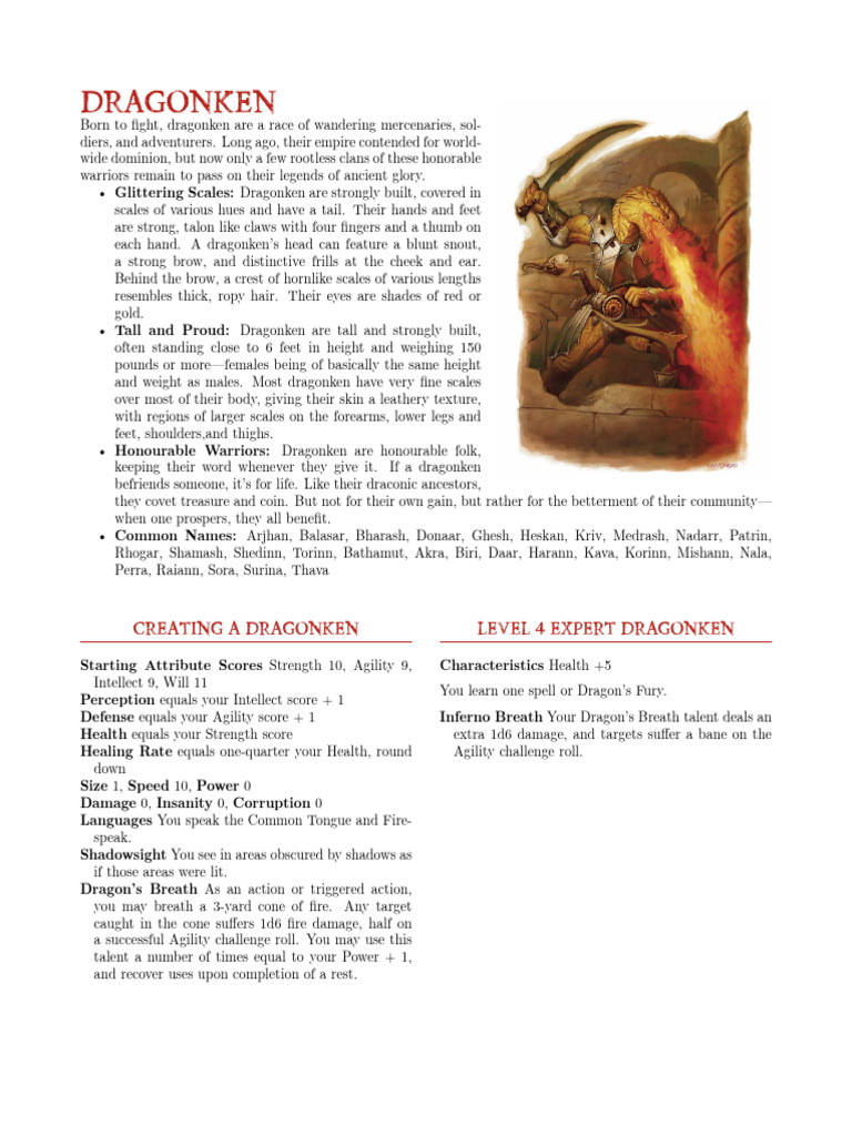 SotDL - Dragonken Ancestry (Unofficial) | PDF